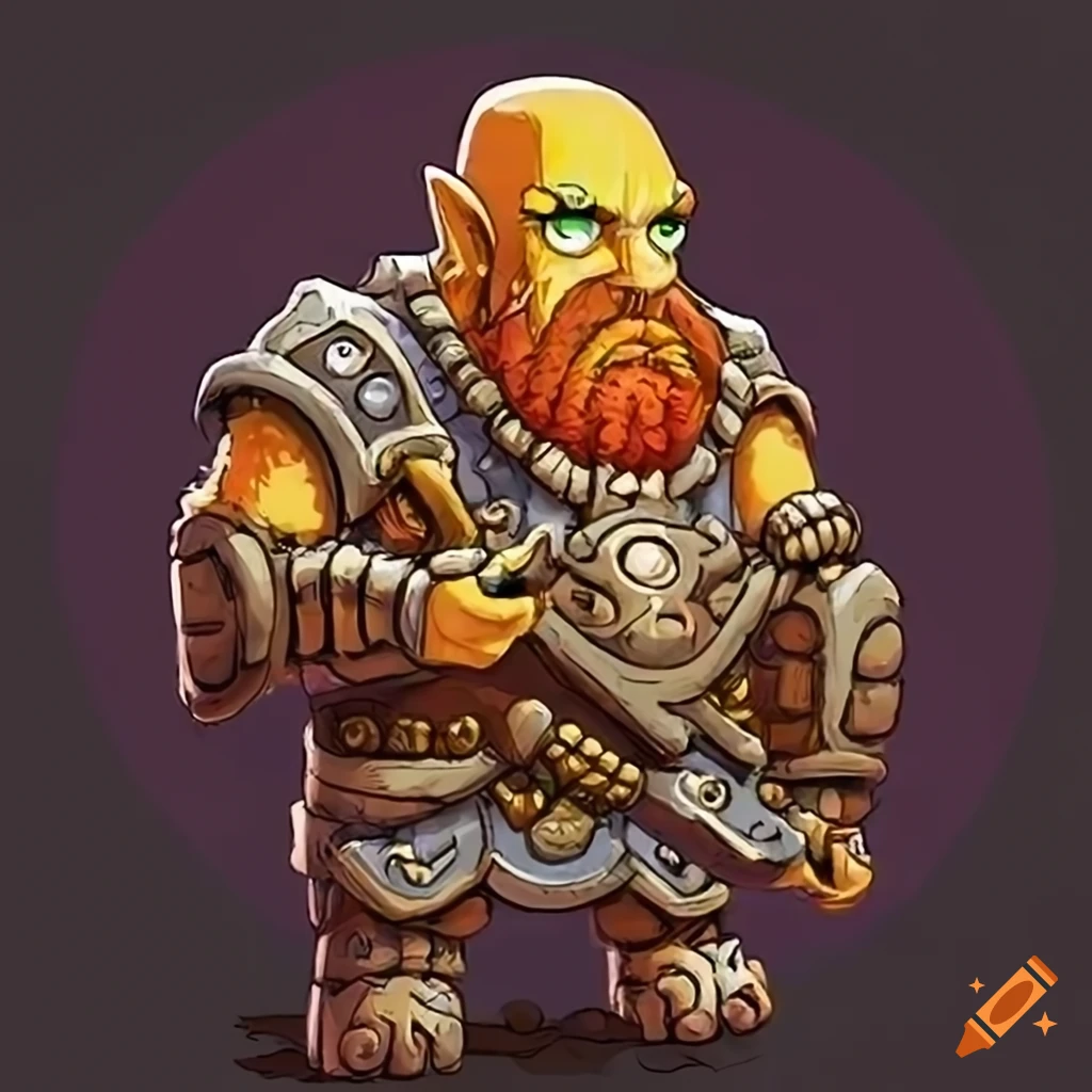 Intricately detailed dwarven guardian with a simpsons-inspired ...