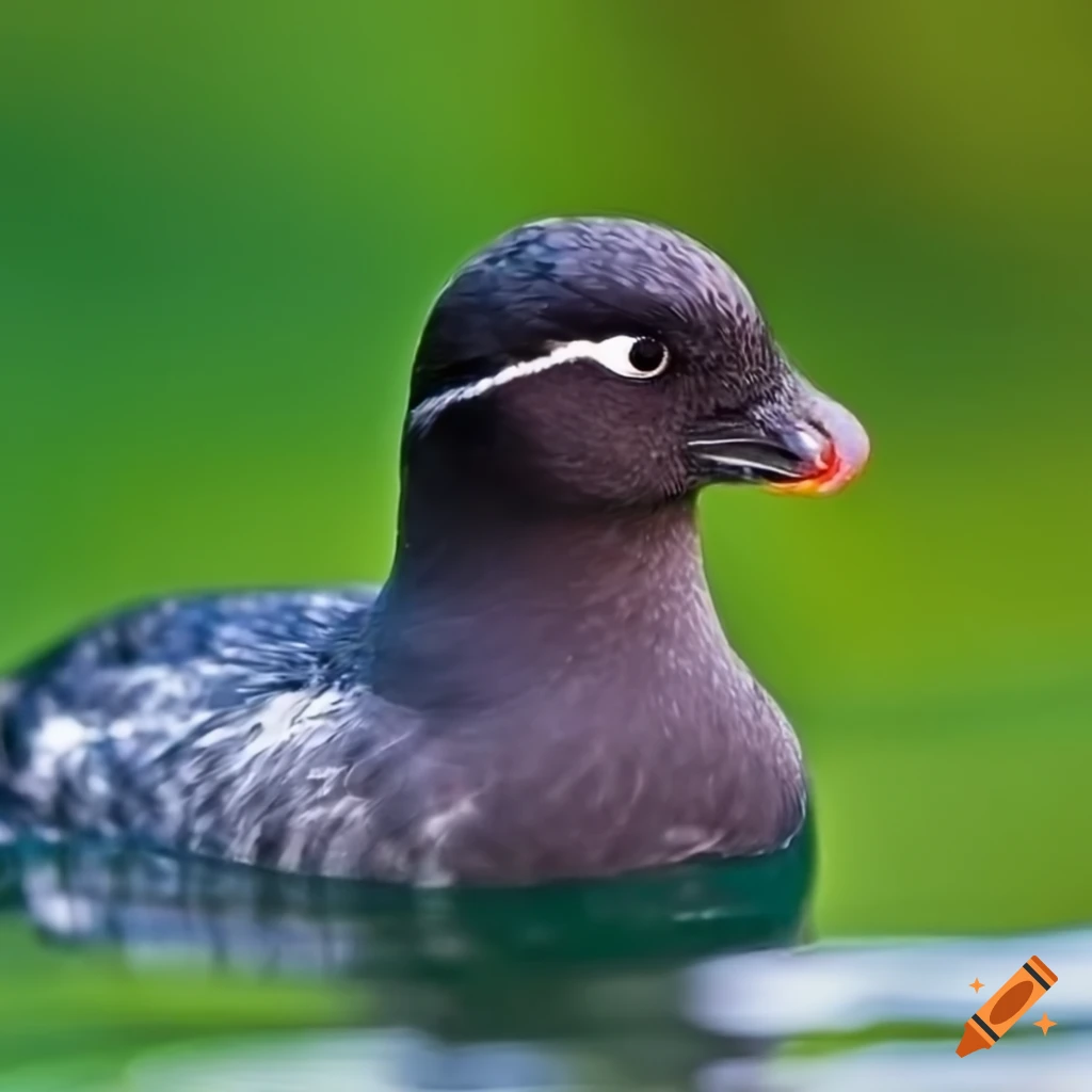Hybrid bird with least auklet features on a raven body on Craiyon