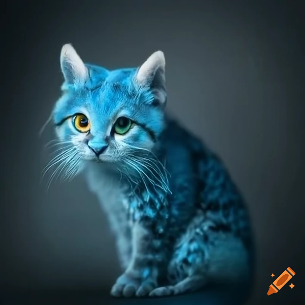 Small cute blue fantasy animal on Craiyon