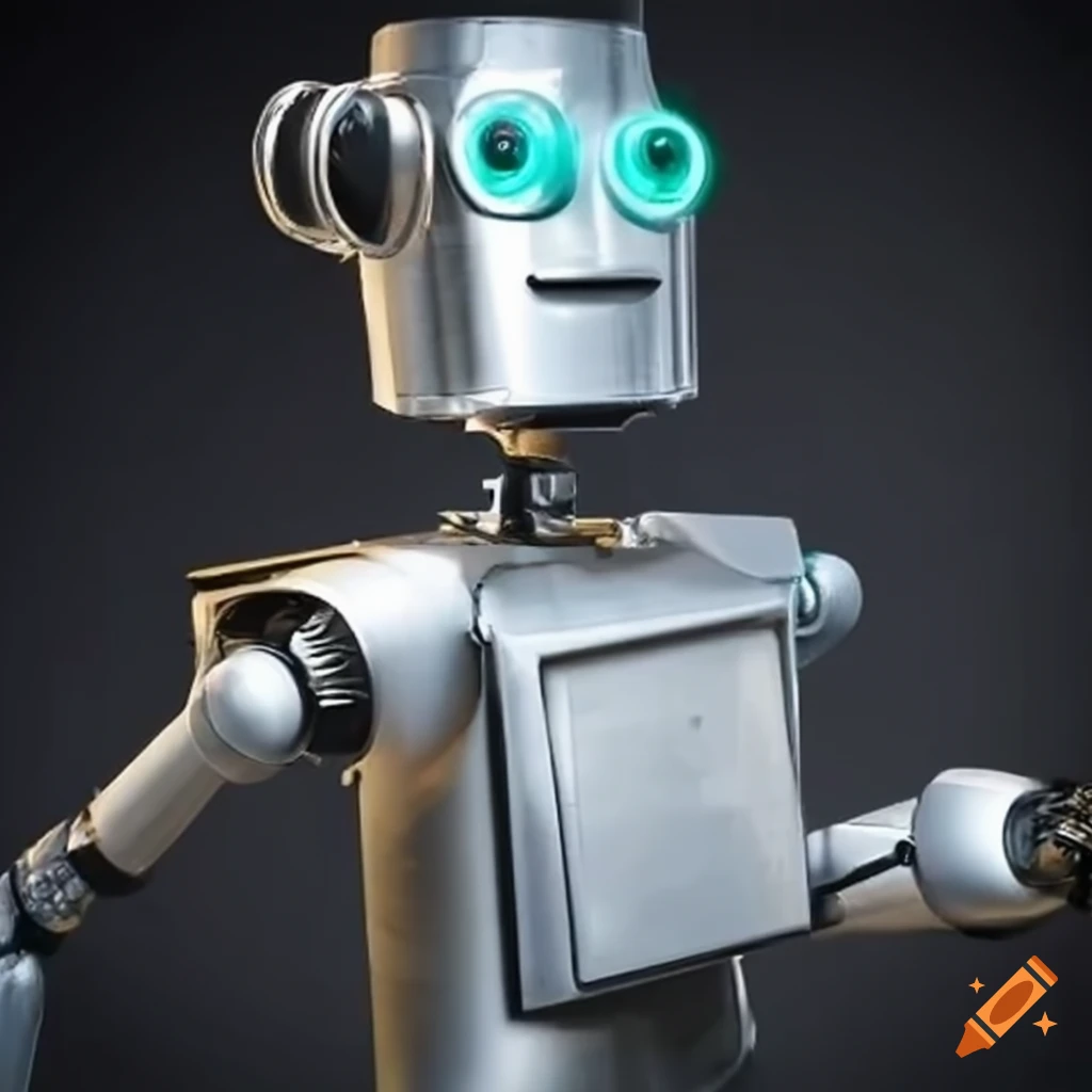 Robot made from aluminum cans on Craiyon