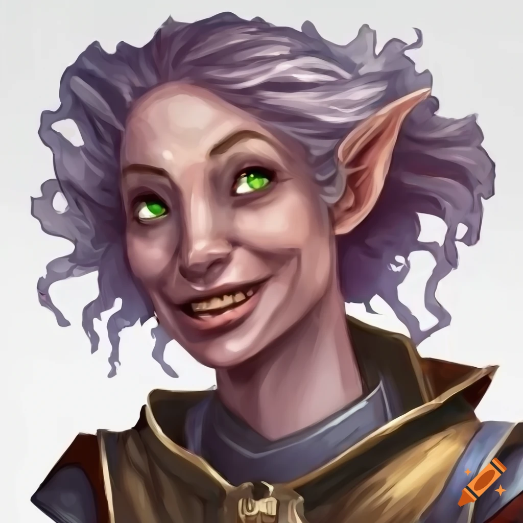 Smiling headshot in dnd official art style on white background on Craiyon