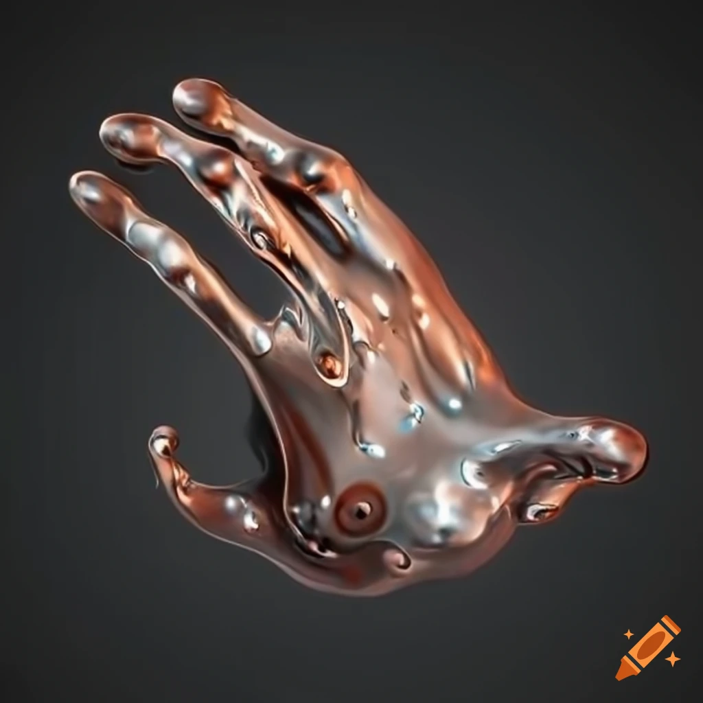 Liquid metal hand on Craiyon