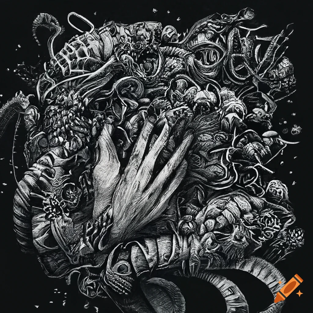 Intricate detailed drawing depicting depression on Craiyon