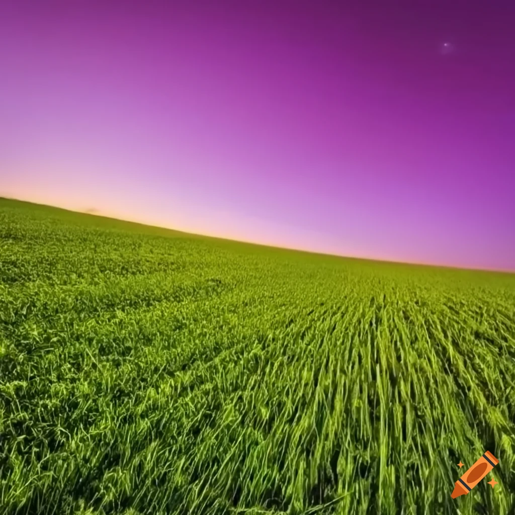 Cornfield in aether-dimension with purple sky and big star on Craiyon