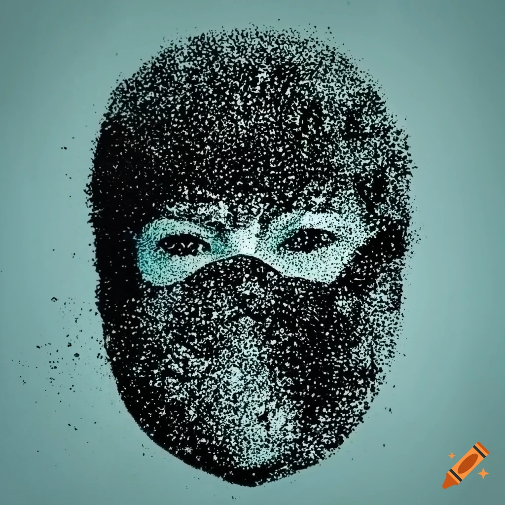 Stippled screen print grunge mask with texture on Craiyon