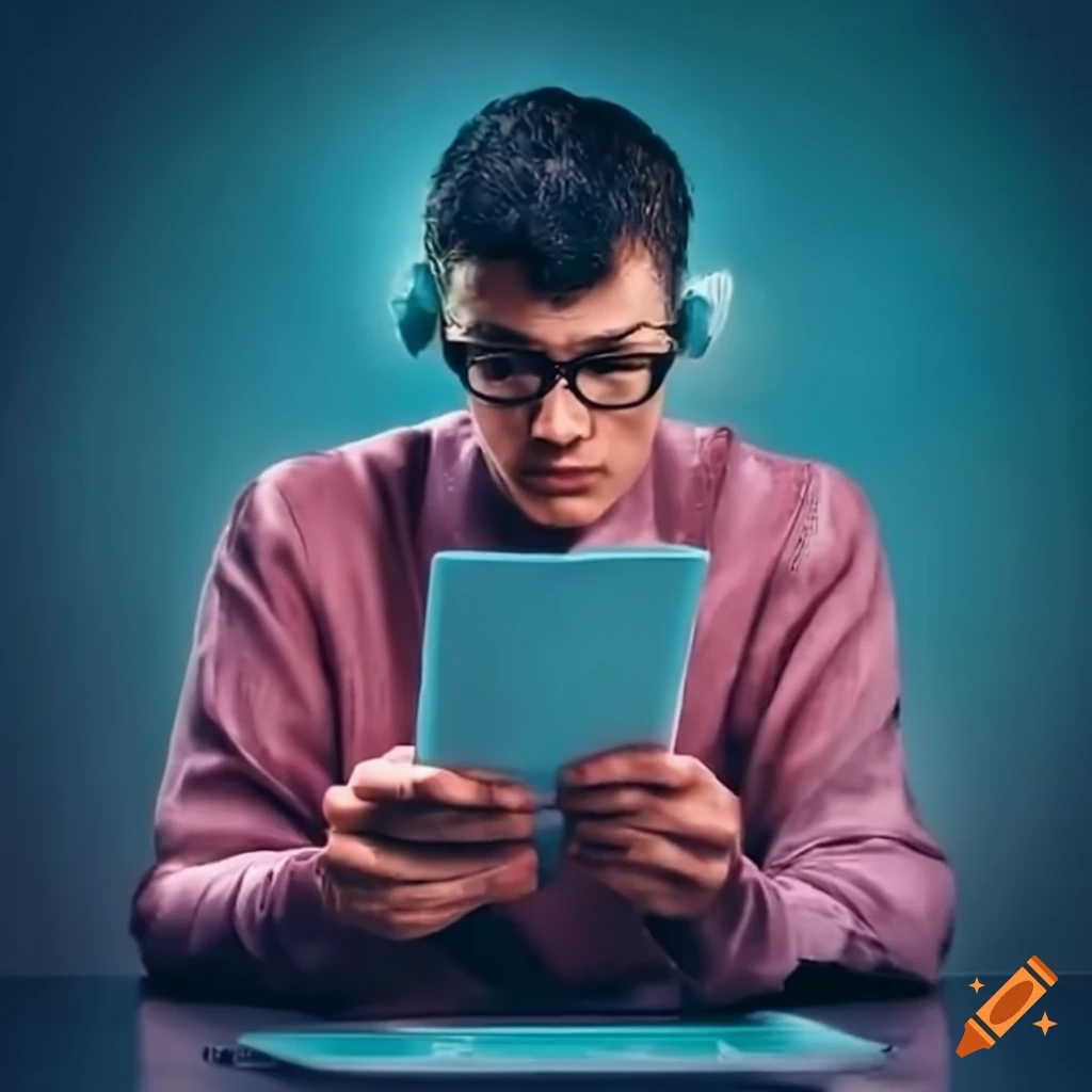 Person reading news on a computer on Craiyon