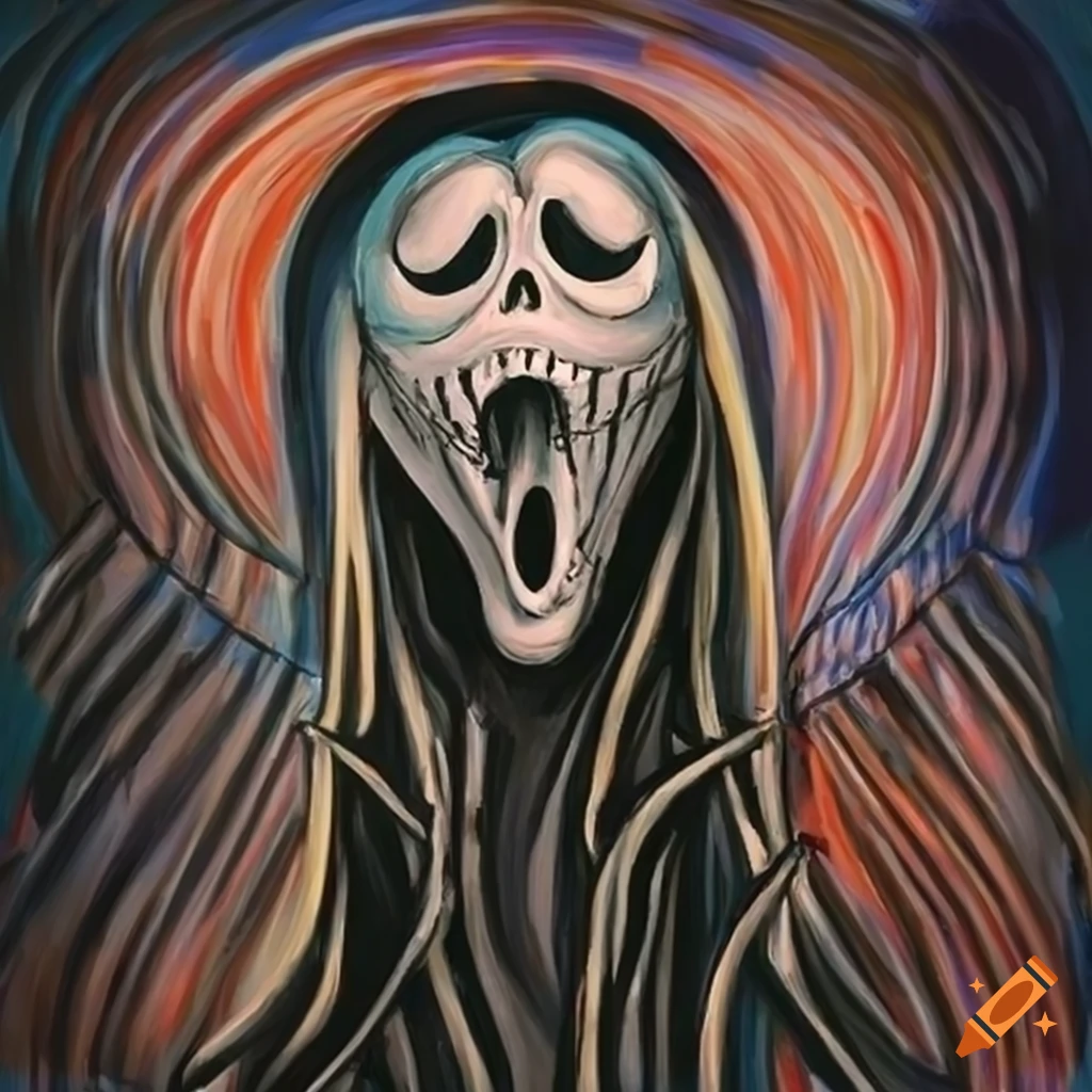 Munch's Scream reimagined with Jack Skellington on Craiyon