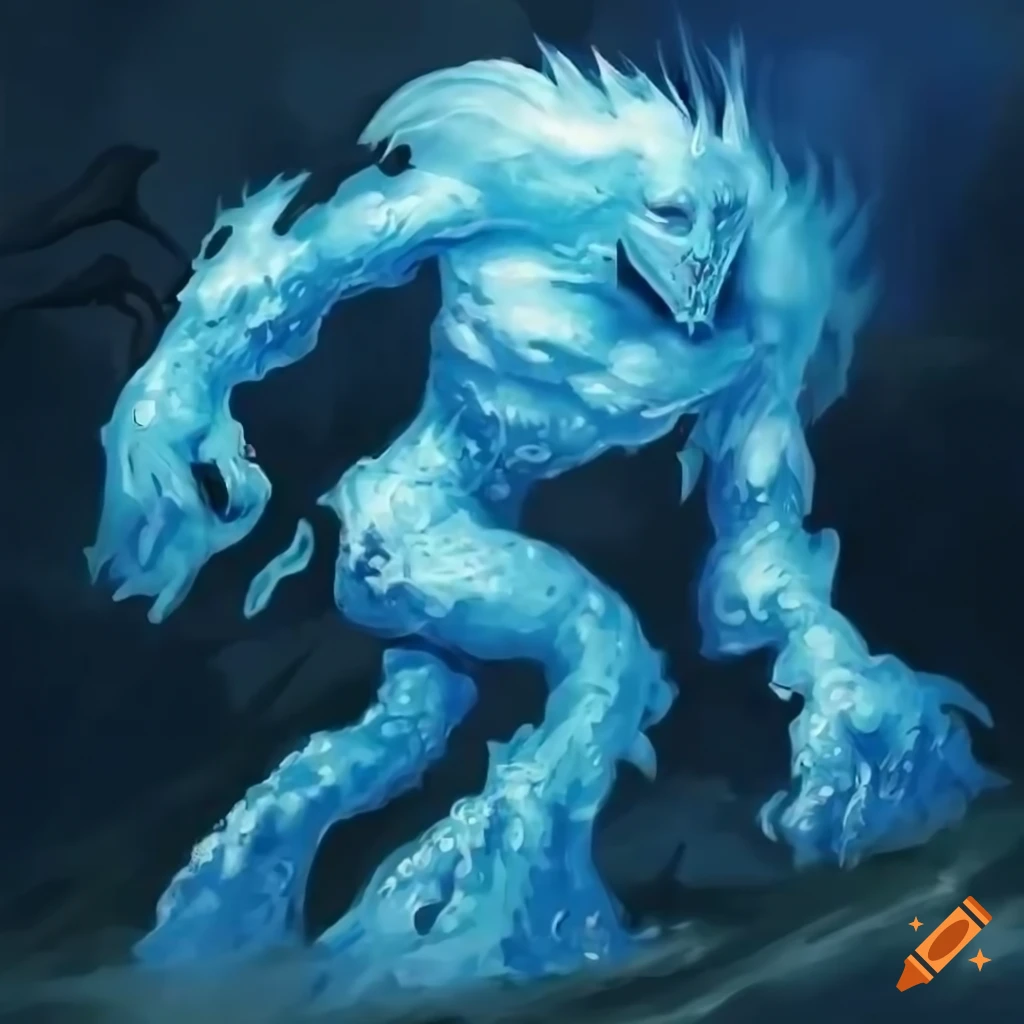 Artwork of a lesser water elemental from mtg on Craiyon