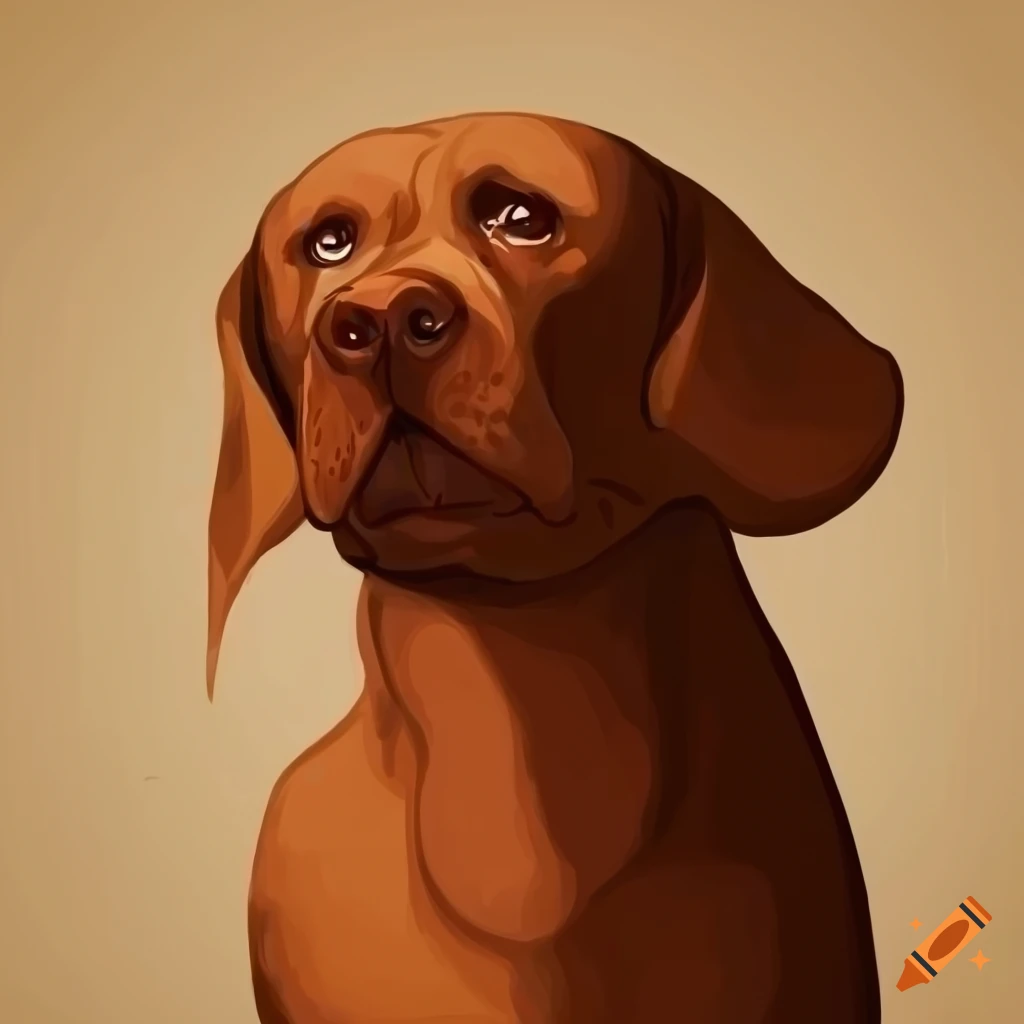 Detailed drawing of a friendly brown dog with unique markings on Craiyon