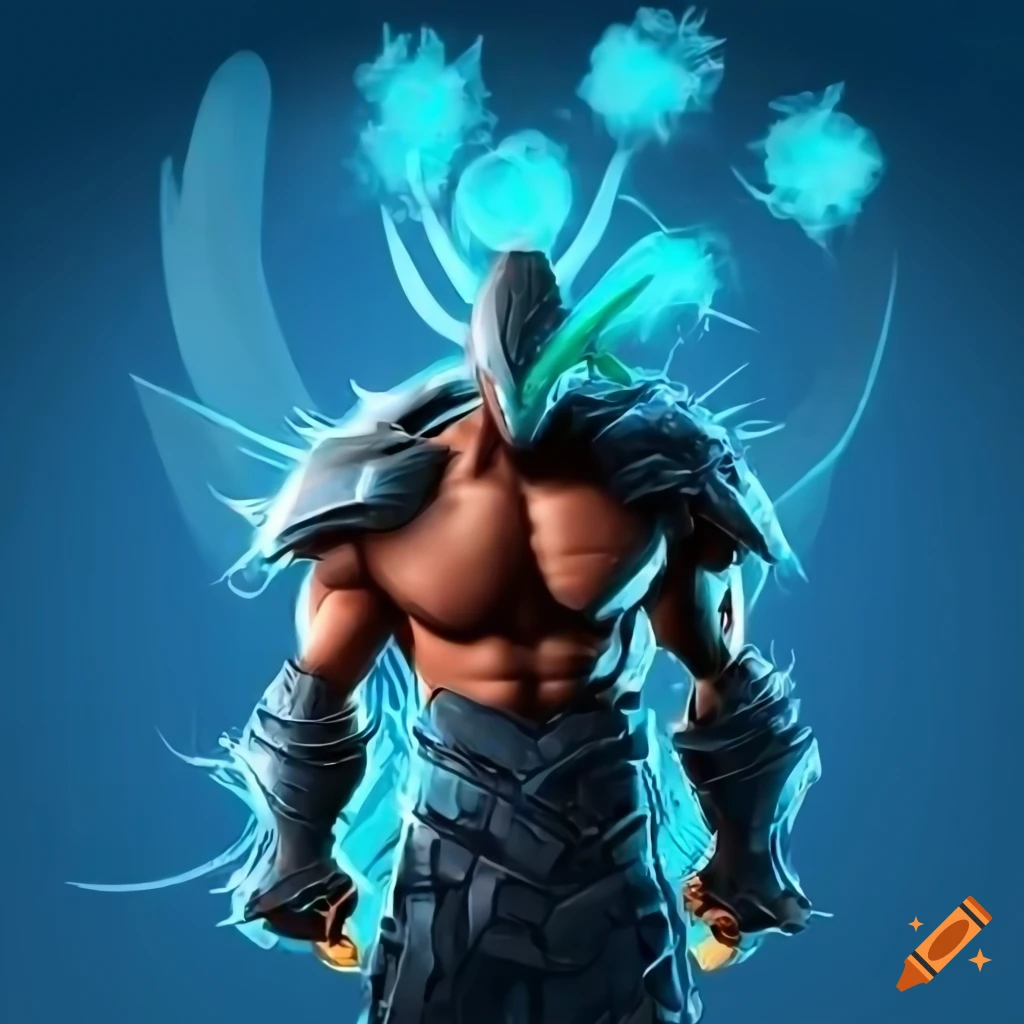 Wind tribe warrior in futuristic armor against a bucolic backdrop on ...