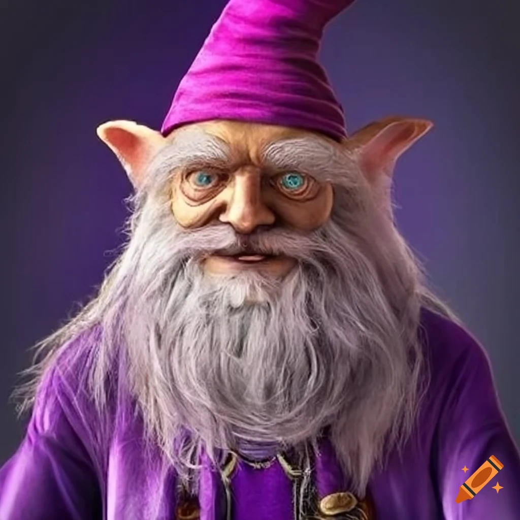 Visionary philosopher Terrence McKenna in gnome attire with vibrant ...