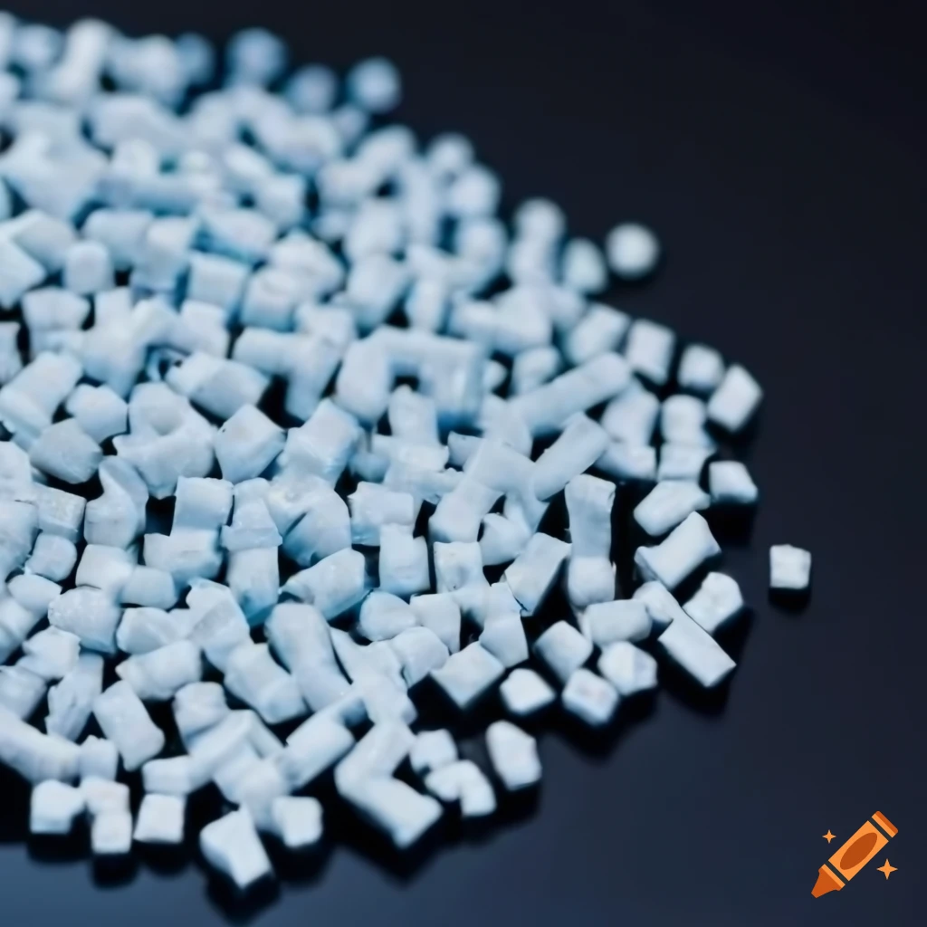 Close up of polypropylene pellets with selective focus on Craiyon