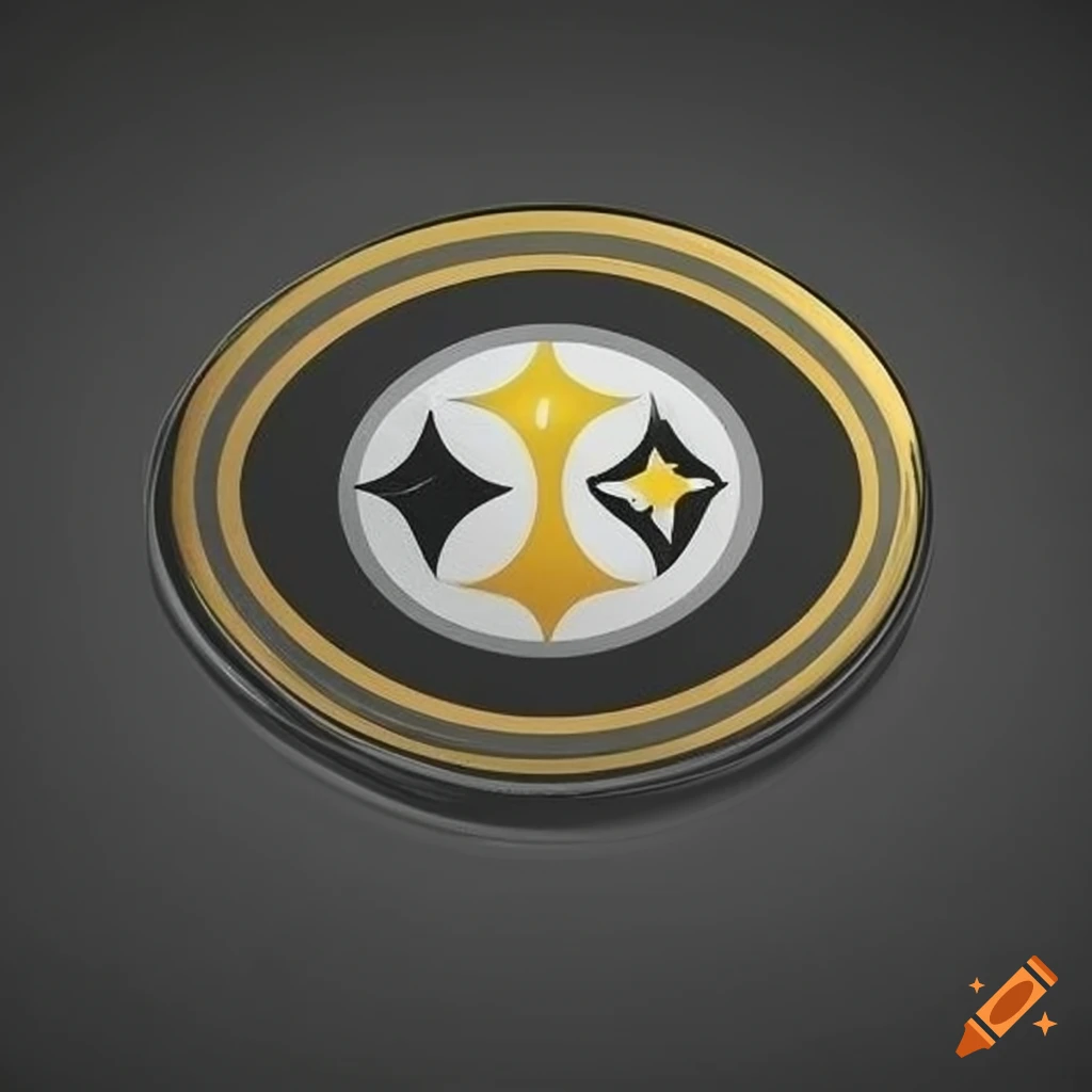 Minimalist Pittsburgh Steelers logo in black, white, and gold colors on ...