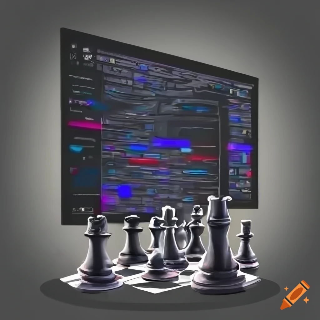 Vscode screen displayed as a chessboard on Craiyon