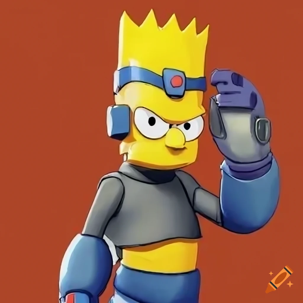 Bart simpson dressed as megaman character on Craiyon