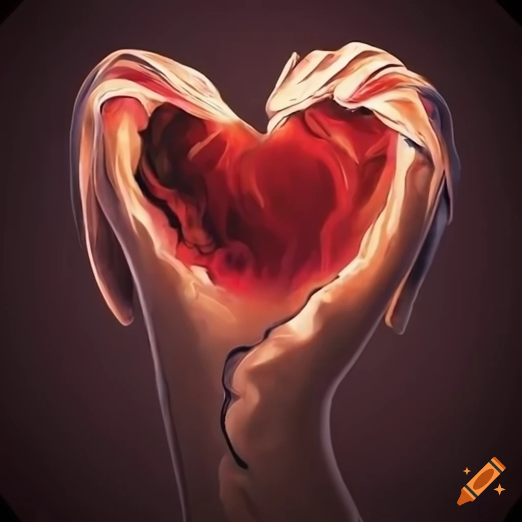 Illustration of a lost heart on Craiyon