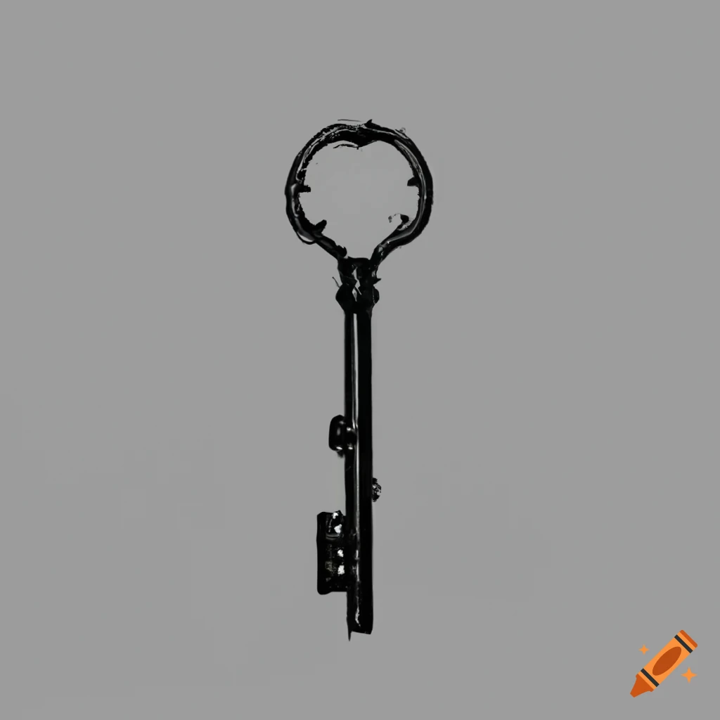 Black punk key on a white background on Craiyon