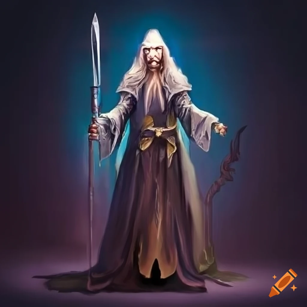 Wizard holding a sword on Craiyon