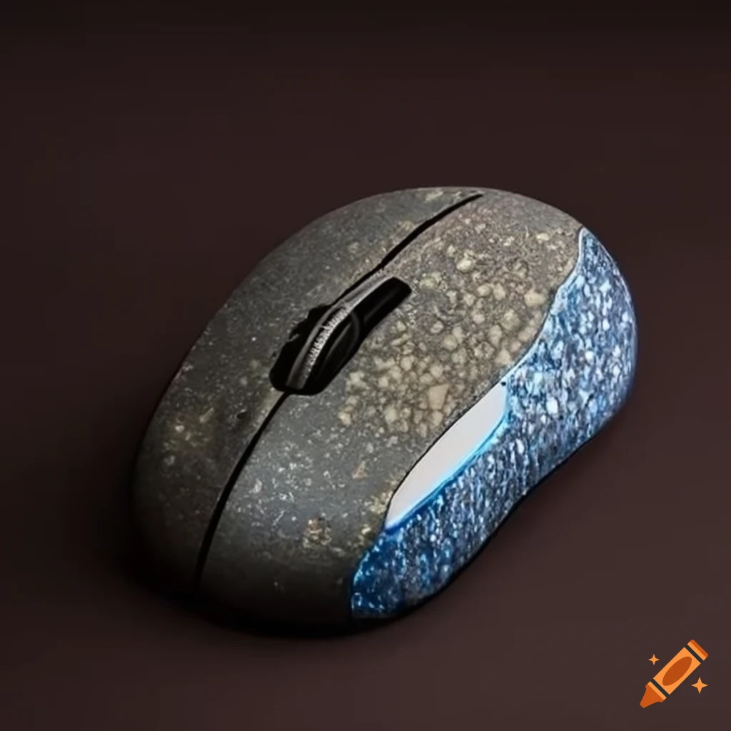 Unique computer mouse made of meteorite and smalt ceramic on Craiyon