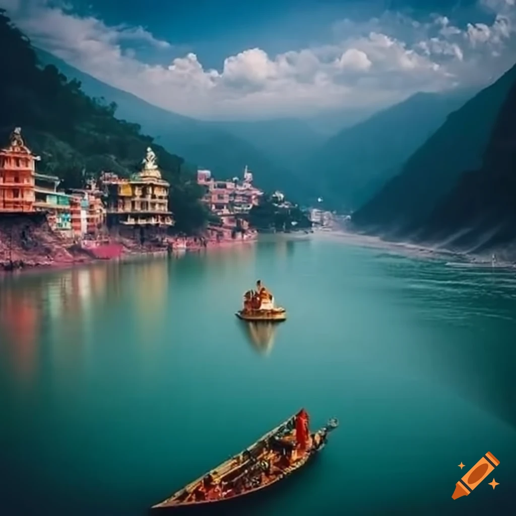 Rishikesh ganga janki setu bridge over the ganges river on Craiyon