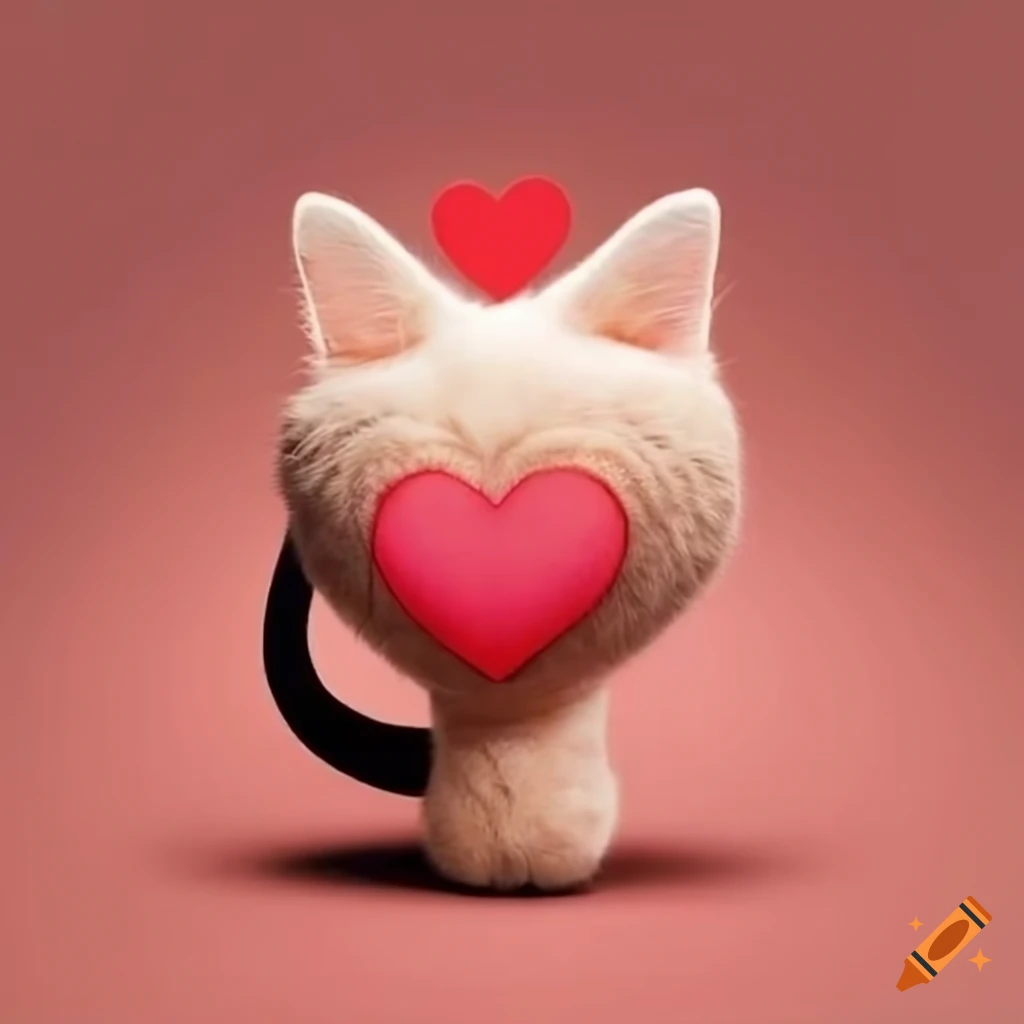 Cat with a heart-shaped pattern on its tail on Craiyon