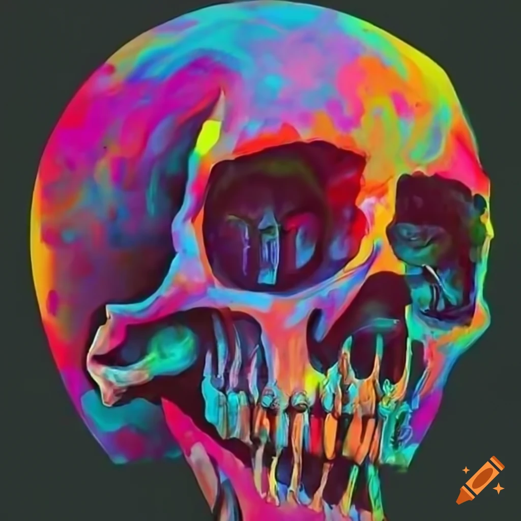 Heavy metal skeleton album cover on Craiyon