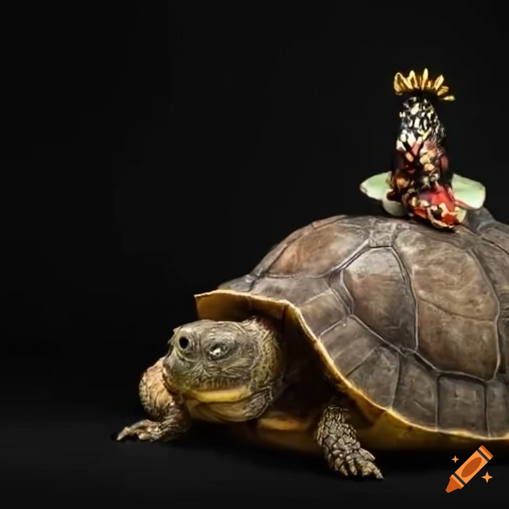 King riding a turtle on Craiyon
