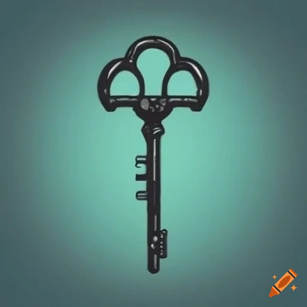 Black punk key on a white background on Craiyon