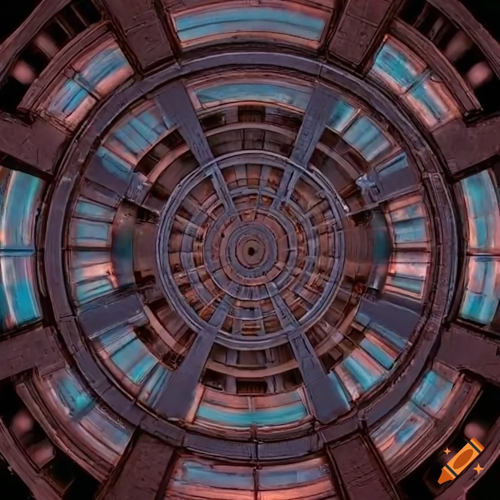 Circular grating walkway from a top view on Craiyon