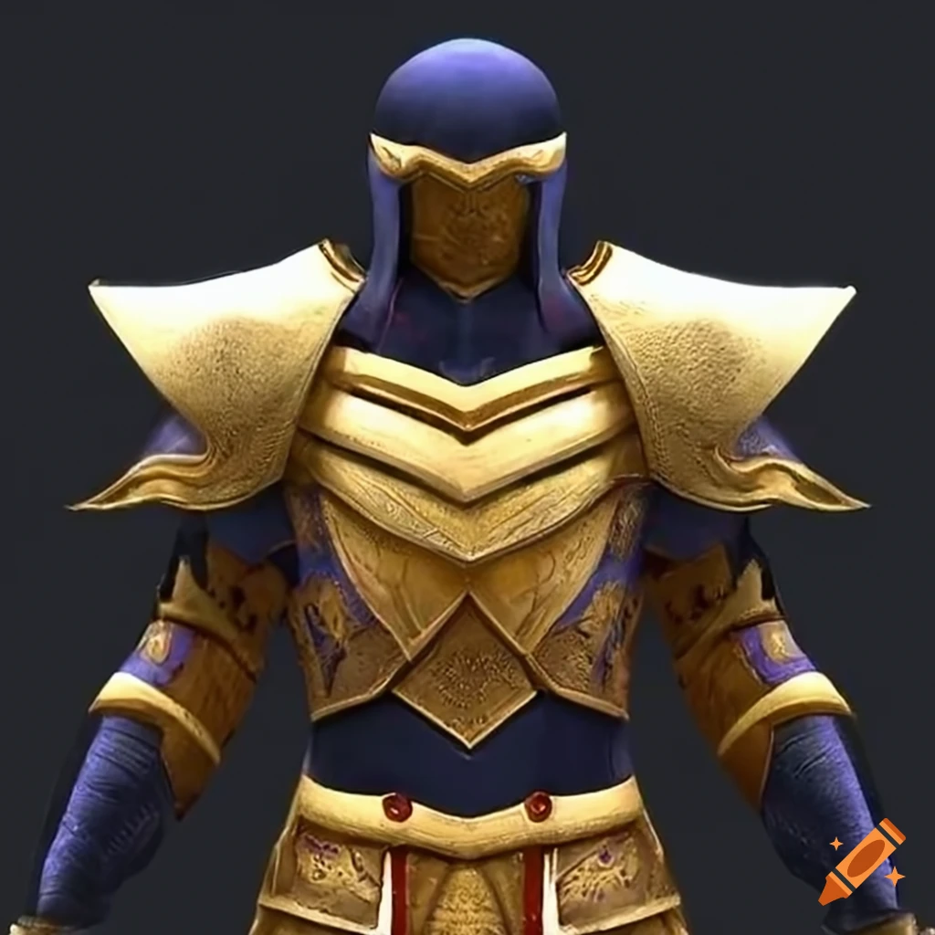 Close-up view of detailed magic body armor on Craiyon