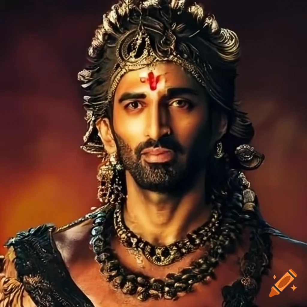 Bollywood actor Aditya Roy Kapur portraying Karn from Mahabharat on Craiyon