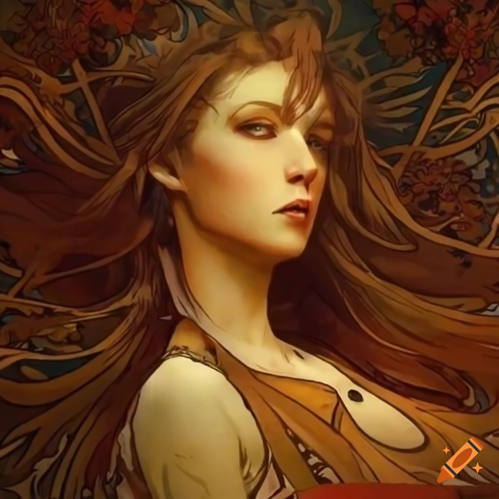 Swedish metal gear solid influenced tropical island with alphonse mucha ...