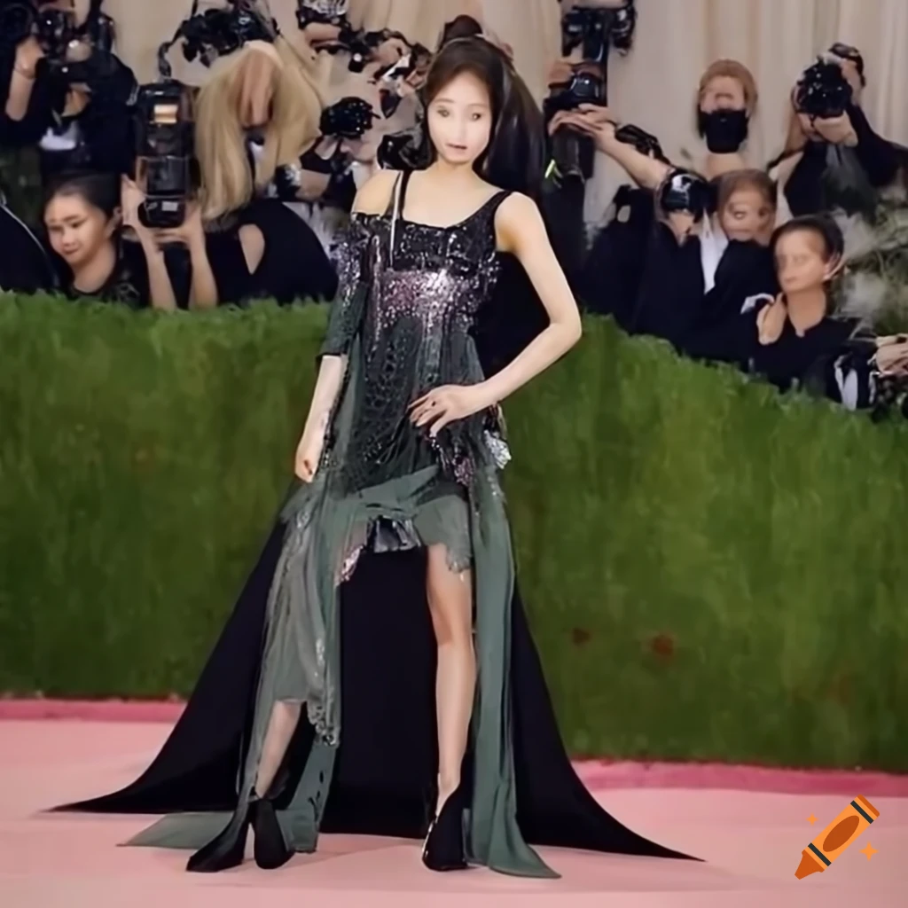 Blackpink jennie in futuristic met gala fashion on Craiyon