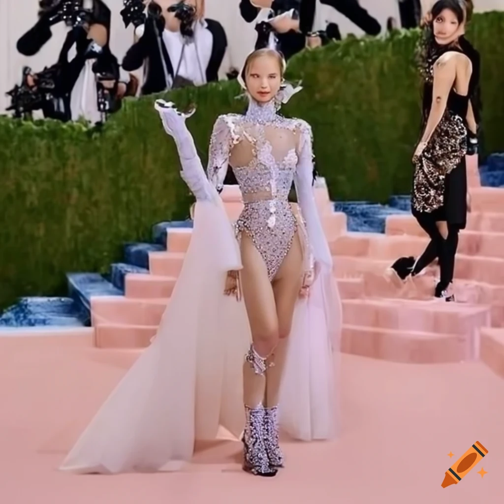 Blackpink jennie in futuristic met gala fashion on Craiyon