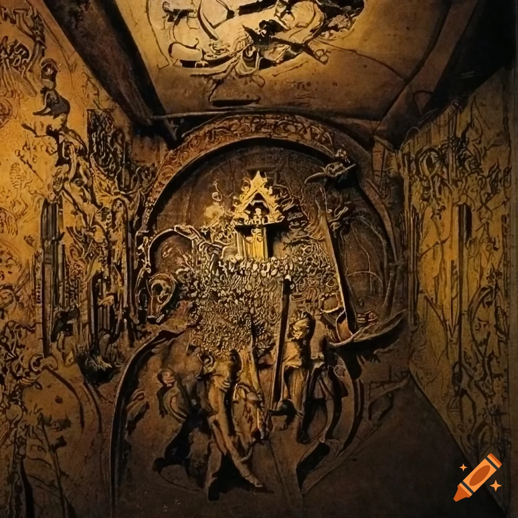 Map of Hell's sub-basement with Gothic and surreal macabre elements on ...