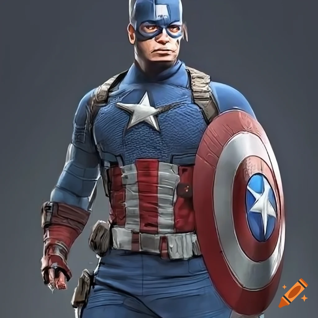 Realistic captain america portrayal on Craiyon