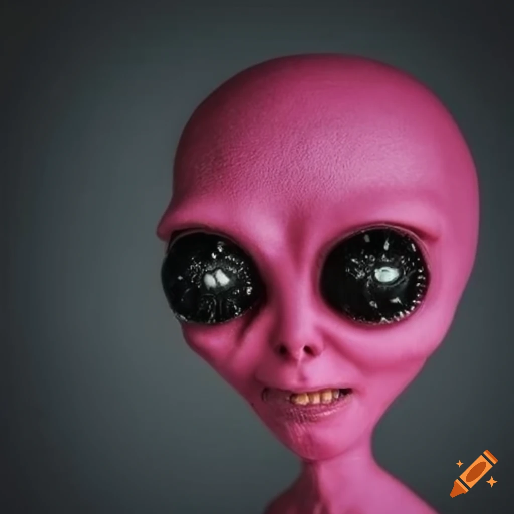 Funny pink alien character on Craiyon