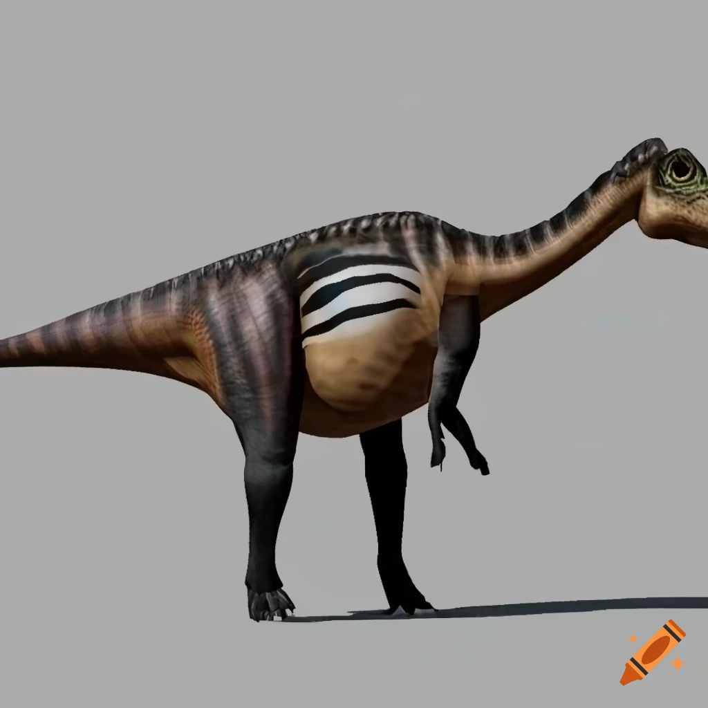 Detailed hadrosaurus dinosaur with okapi color pattern in full body ...