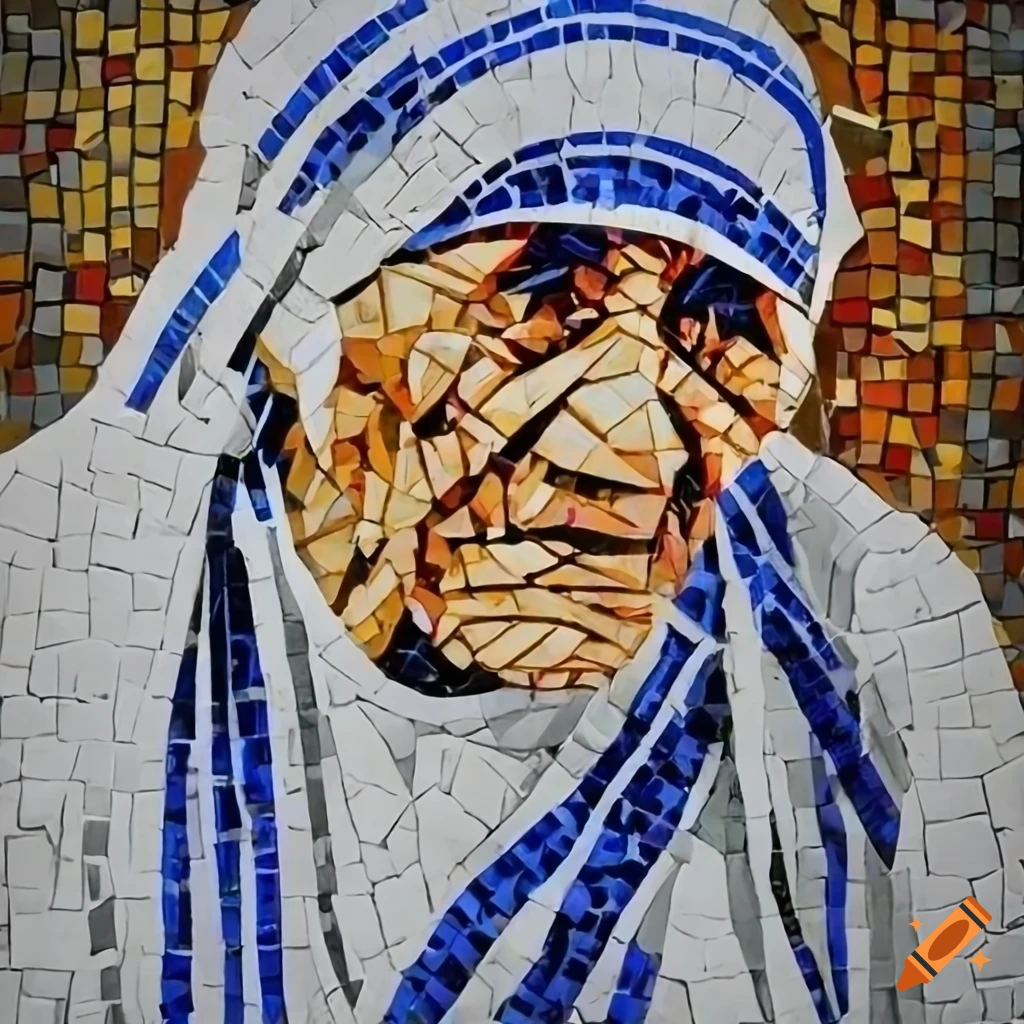 Mother teresa mosaic art on Craiyon