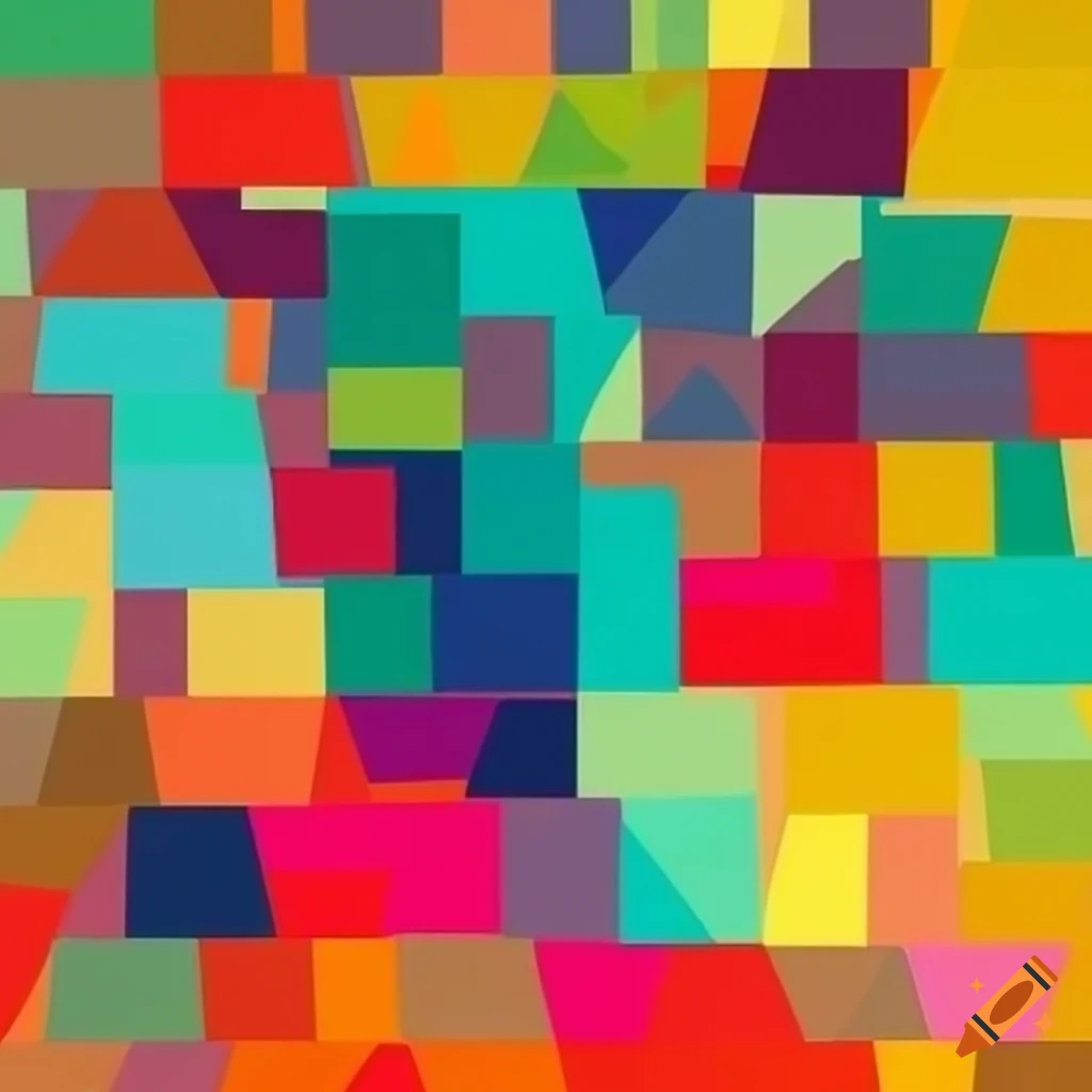 Abstract geometric polygonal shapes in muted color palette on Craiyon