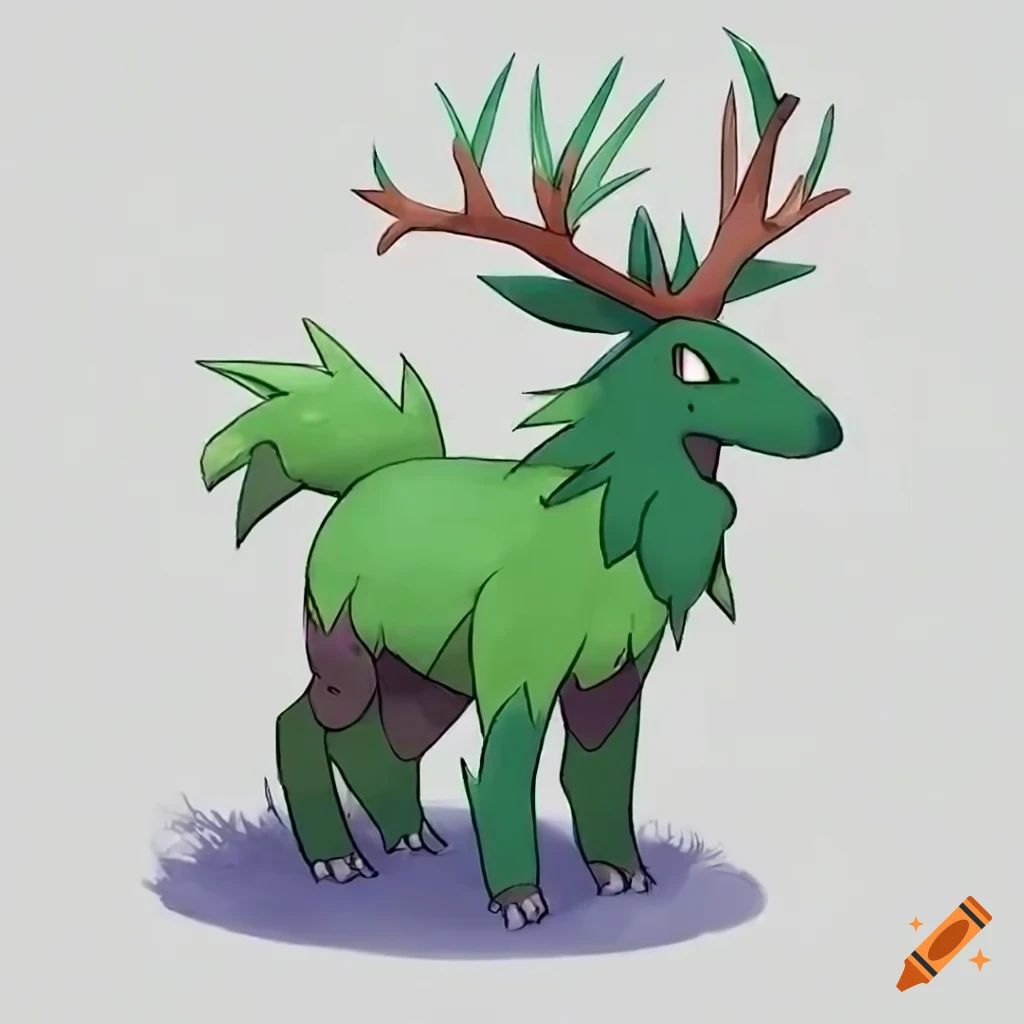 Grass type elk pokemon on Craiyon