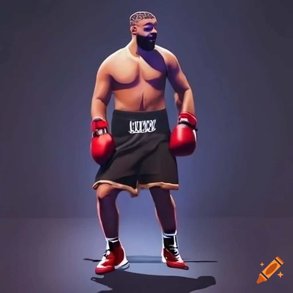 Drake in a boxing ring with black trunks and red gloves in Disney Pixar ...