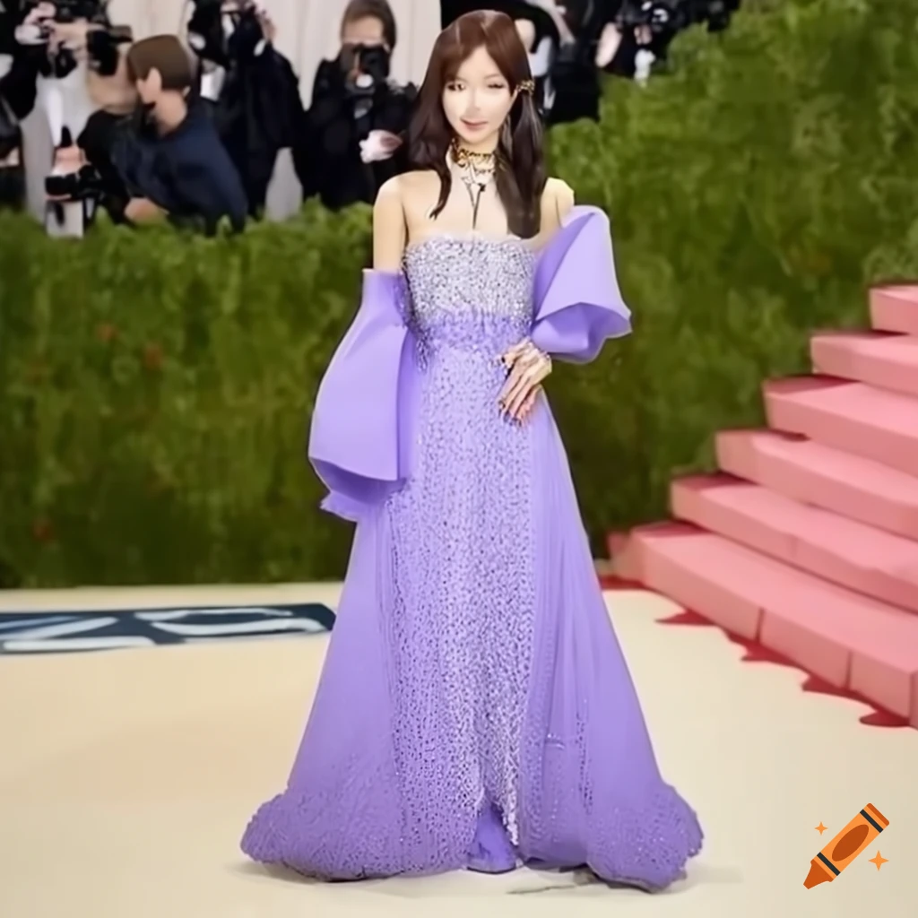 Twice tzuyu in sustainability in fashion met gala outfit on Craiyon