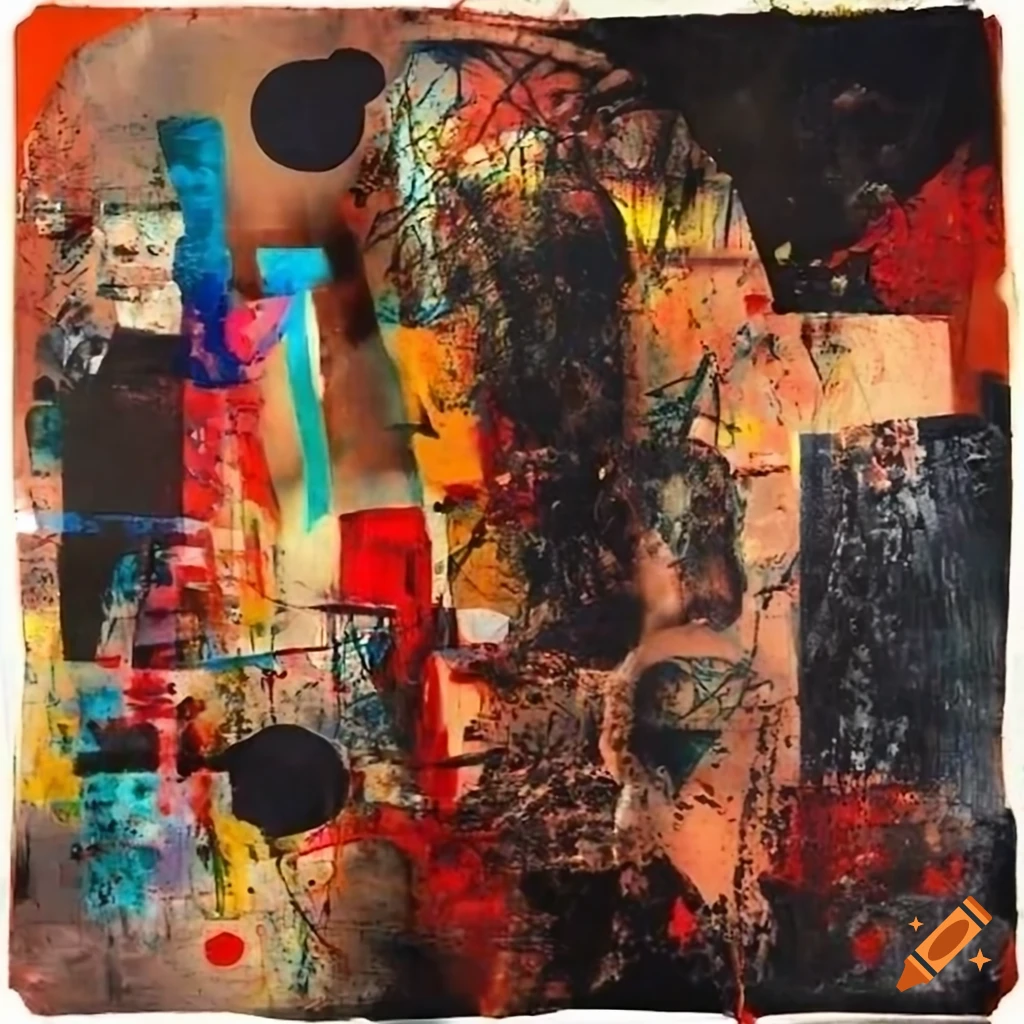 Mixed-media collage abstract painting inspired by Mark Bradford ...