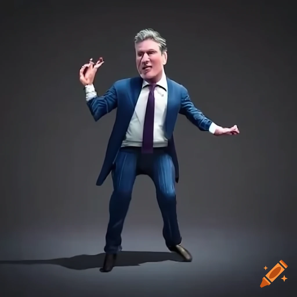 Keir starmer dancing humorously on Craiyon
