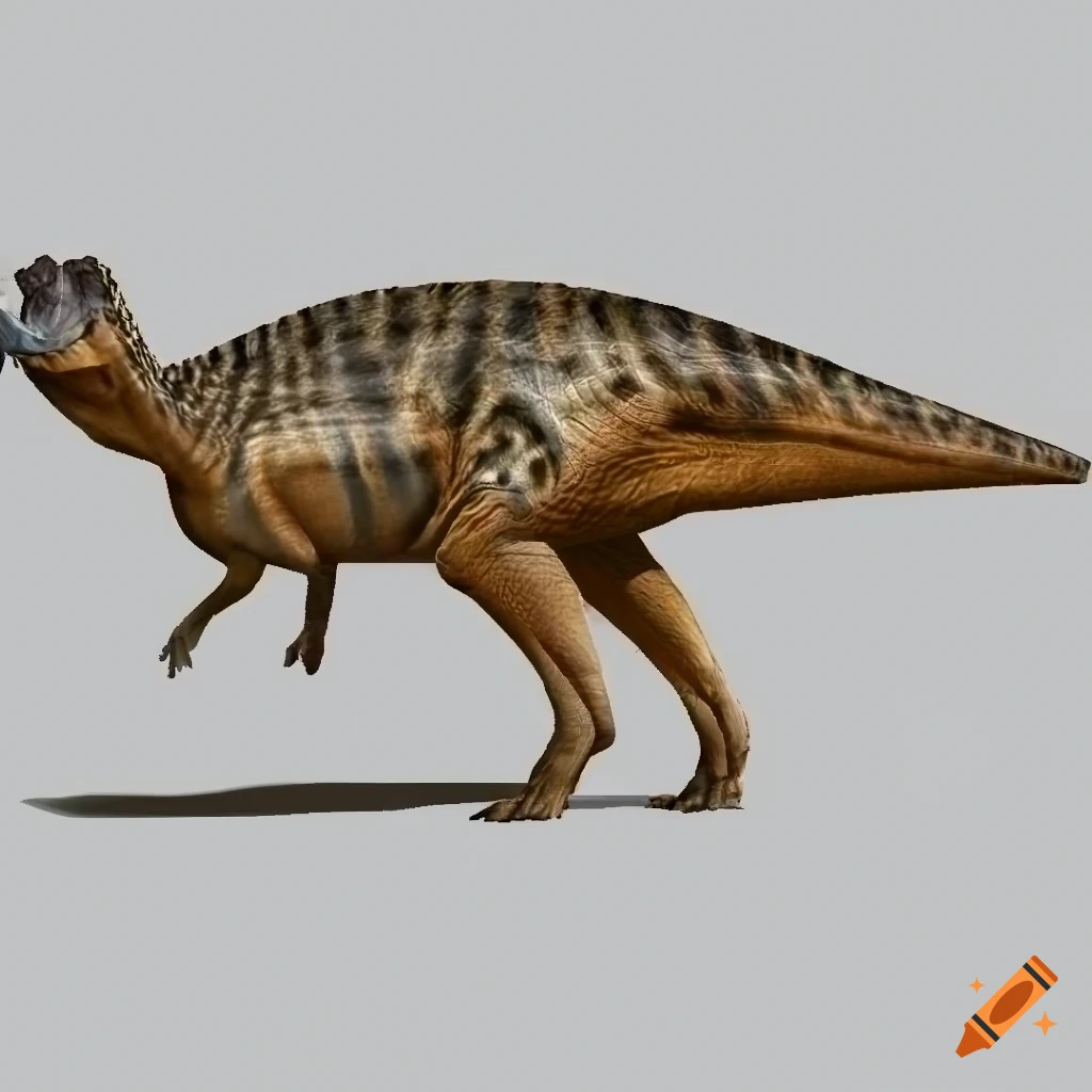 Colorful hadrosaurus dinosaur with numbat color pattern and detailed ...