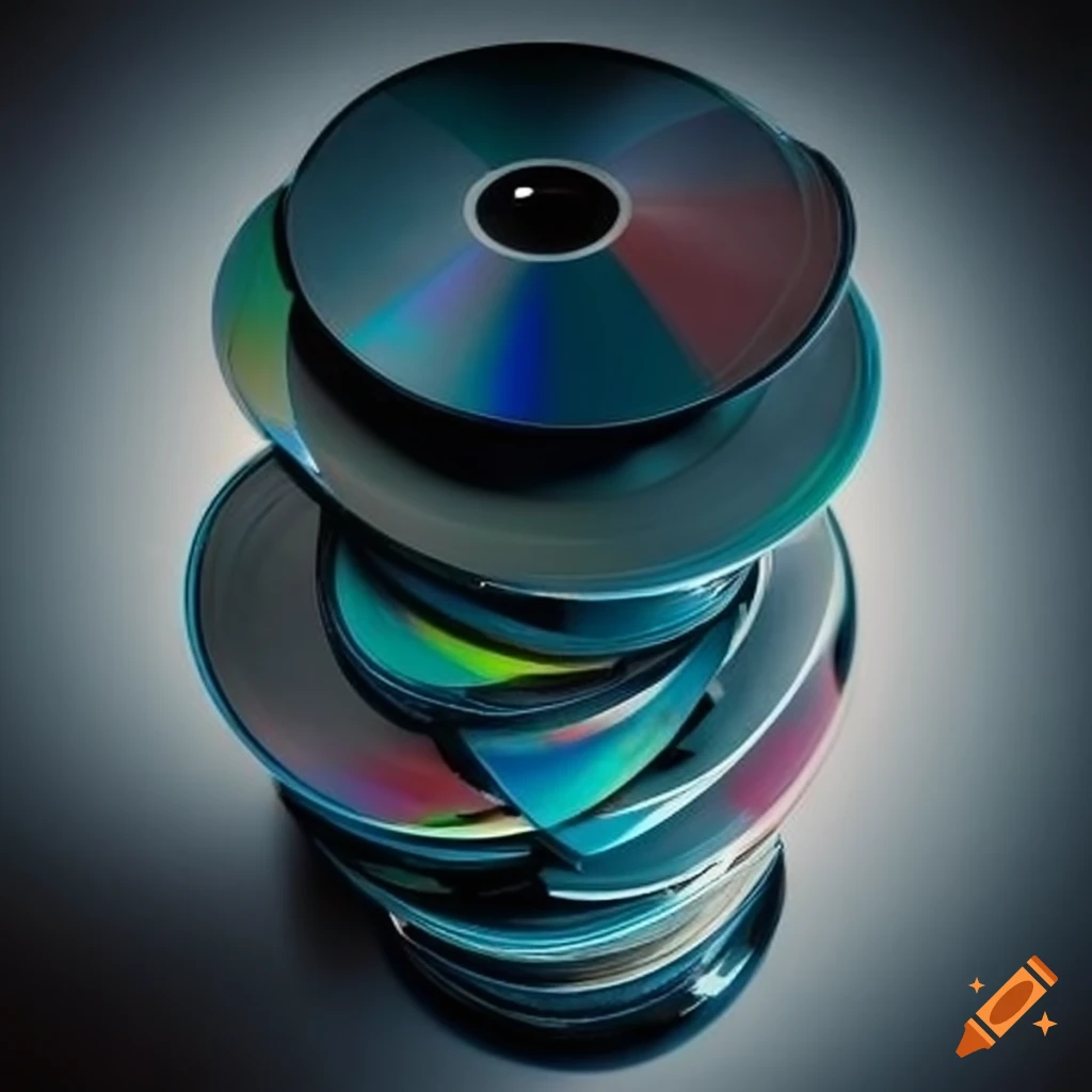 Stack of vinyl cds on Craiyon