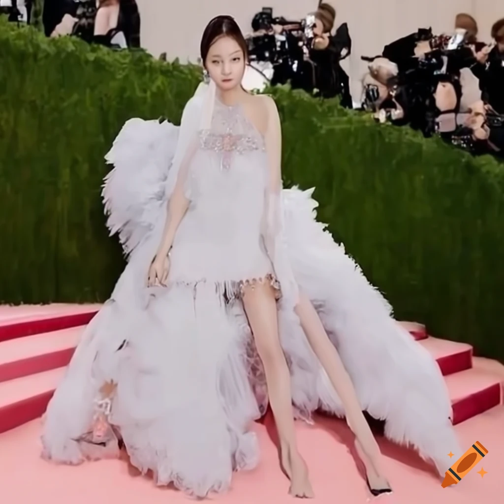 Blackpink jennie in futuristic met gala fashion on Craiyon