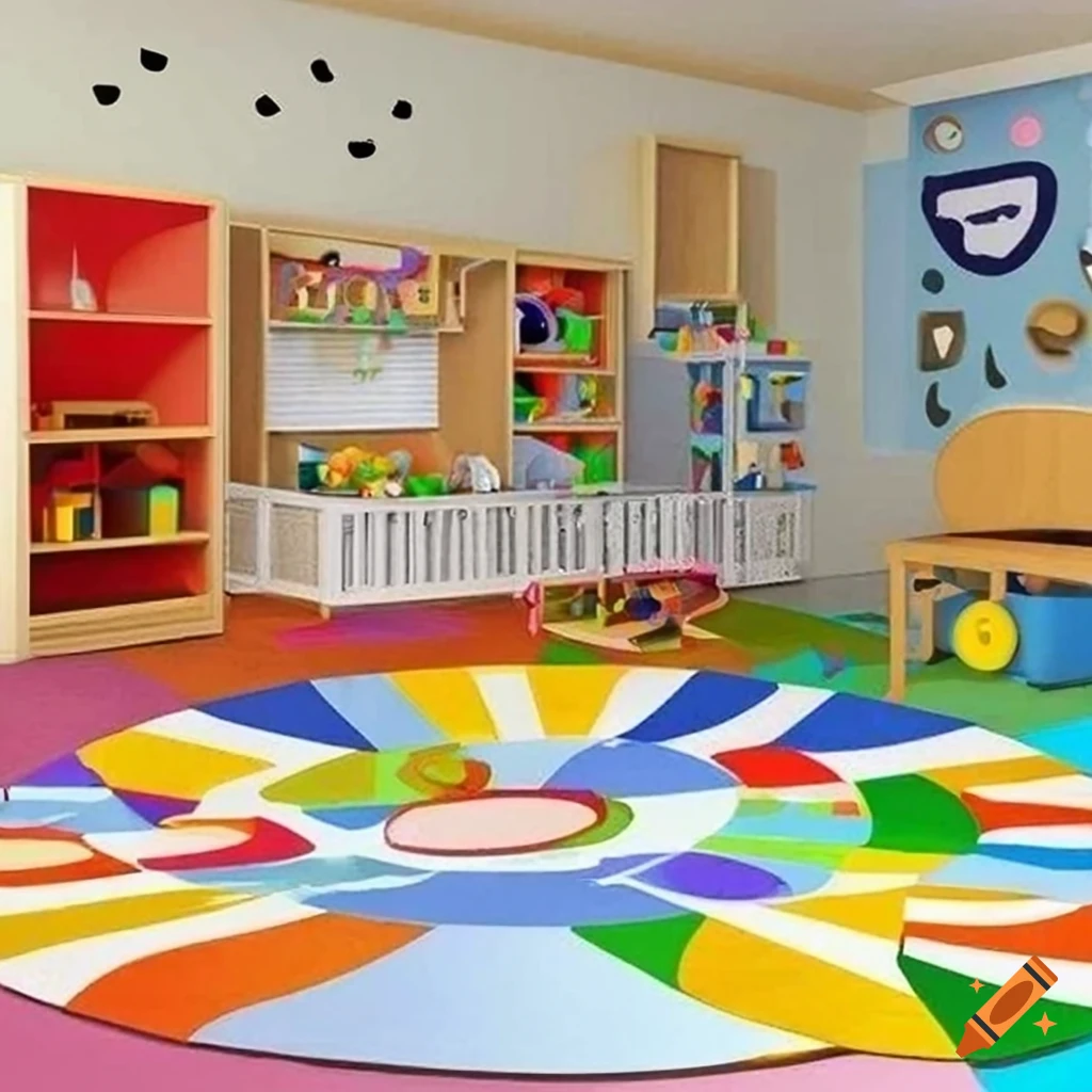 A colorful playroom designed to foster children's creativity and ...