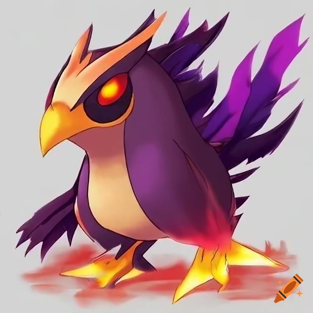 Emberchirp, a small bird pokémon with fiery red feathers and a flame ...